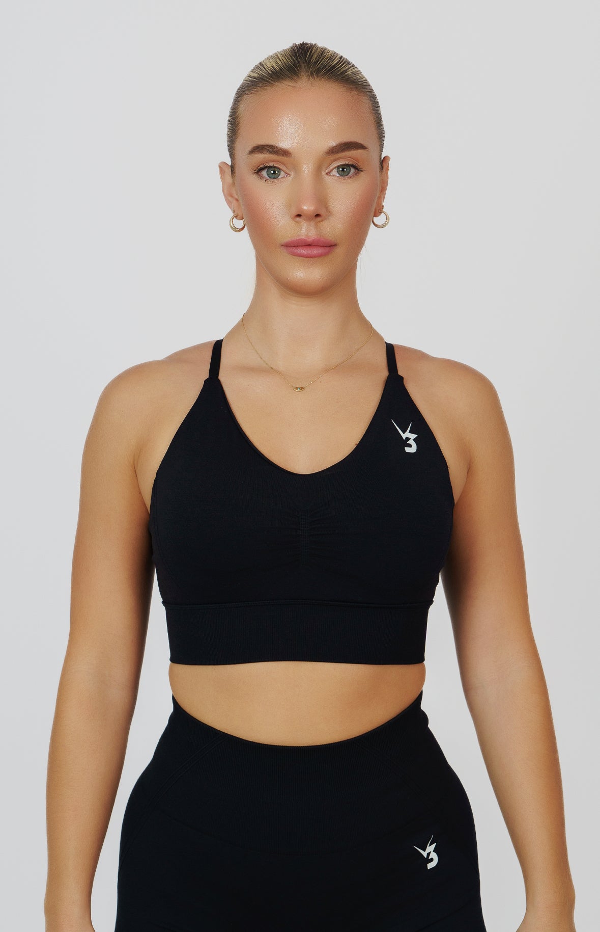 V3 Apparel Women's Multi-Way Tempo Seamless Scrunch Sports Bra - Black ...