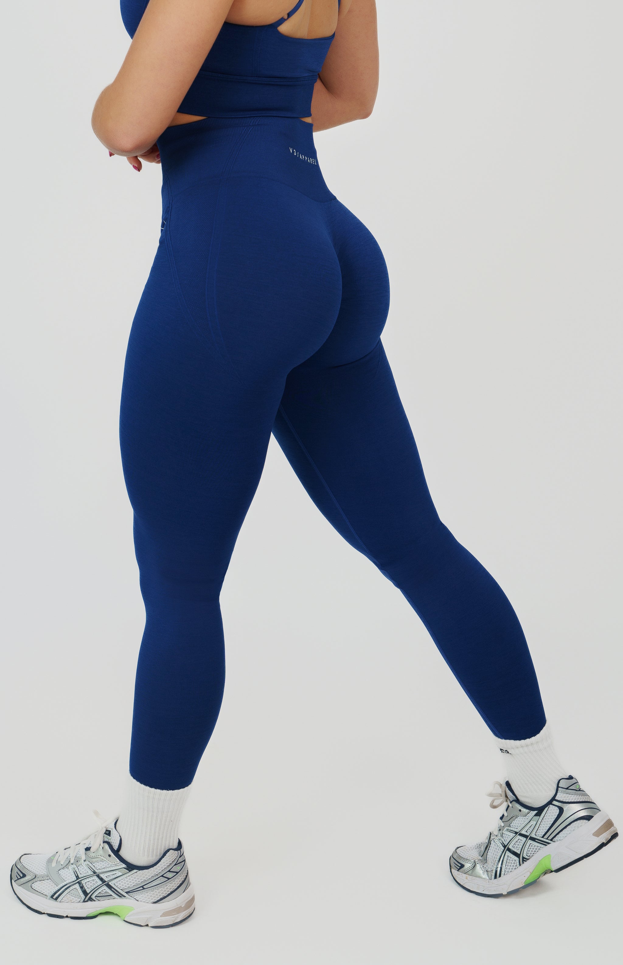 V3 Apparel Womens Tempo Seamless Scrunch Workout Leggings - Midnight ...
